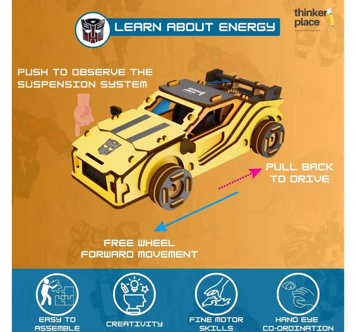 Buy Thinkerplace DIY Transformers Bumblebee Car, Educational Toys, 8Y ...