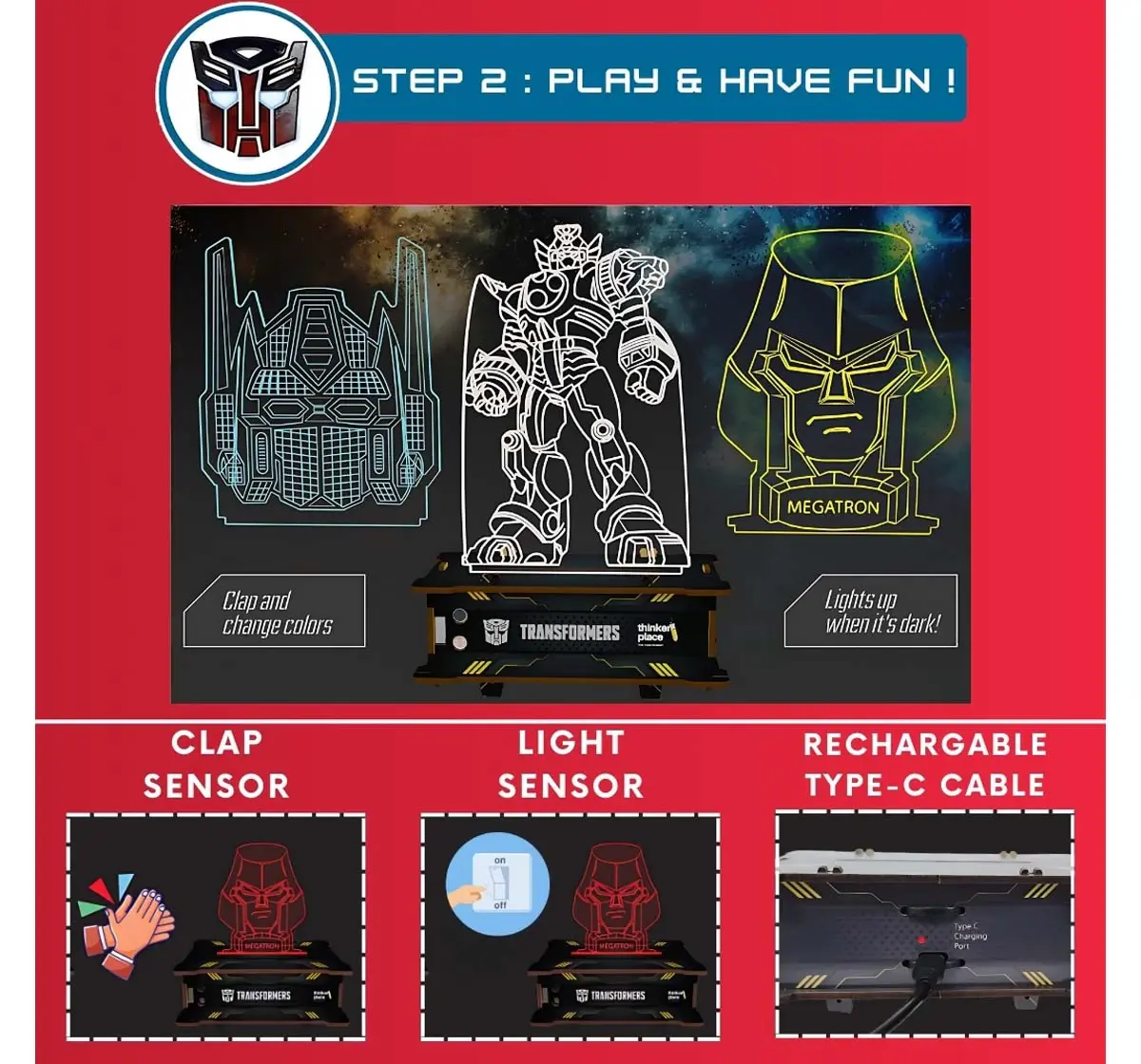Buy Thinkerplace DIY Transformers Smart Lamp, Educational Toys, 6Y+ Online | Hamleys India