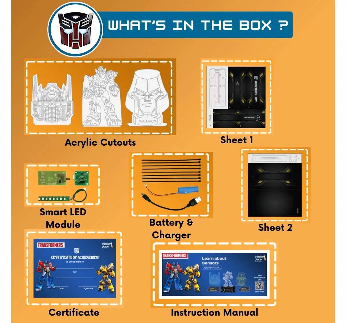 Buy Thinkerplace DIY Transformers Smart Lamp, Educational Toys, 6Y ...