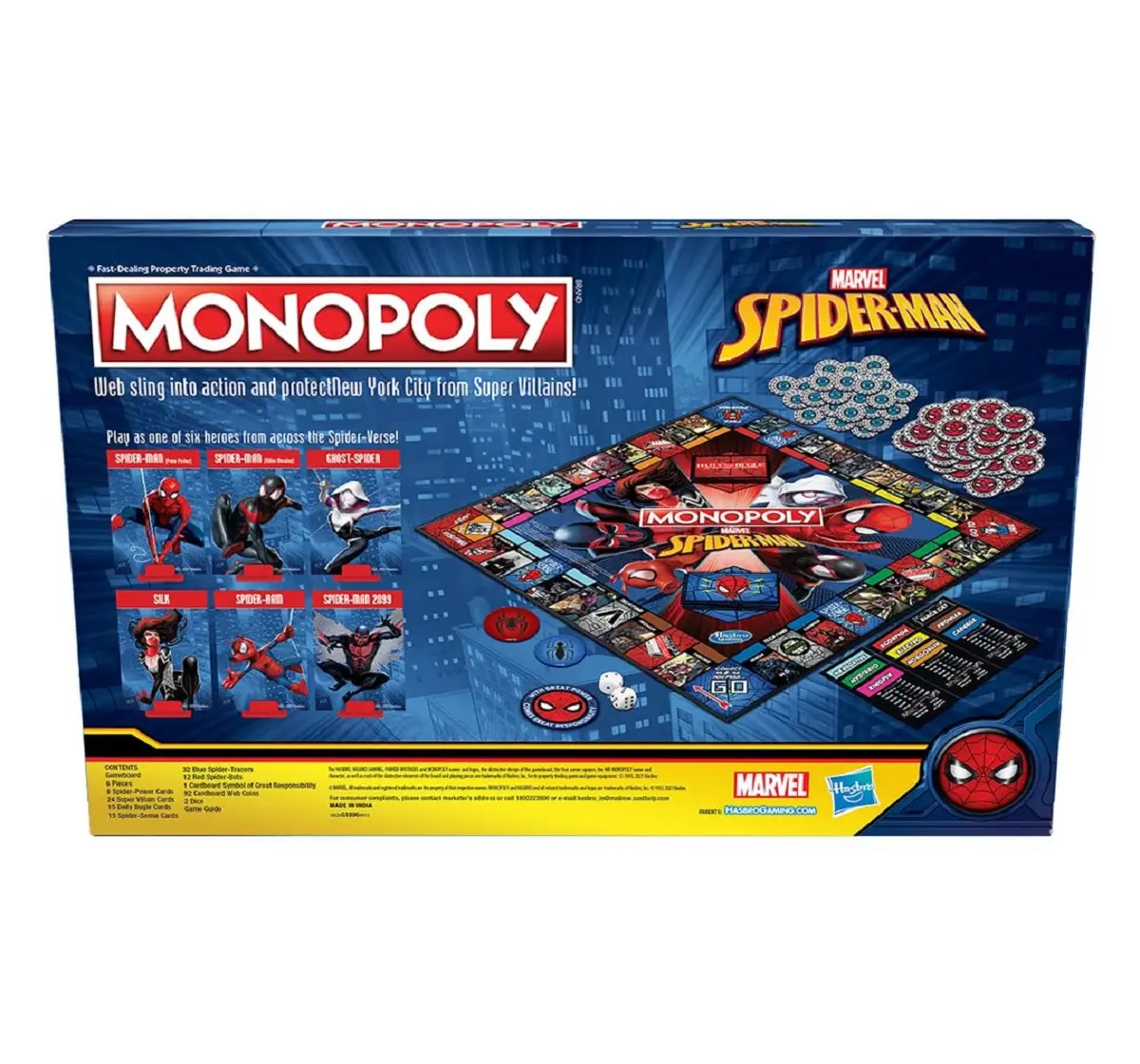 Buy Monopoly Marvel Spider-Man Edition, Strategy Game for 2-6 Players ...