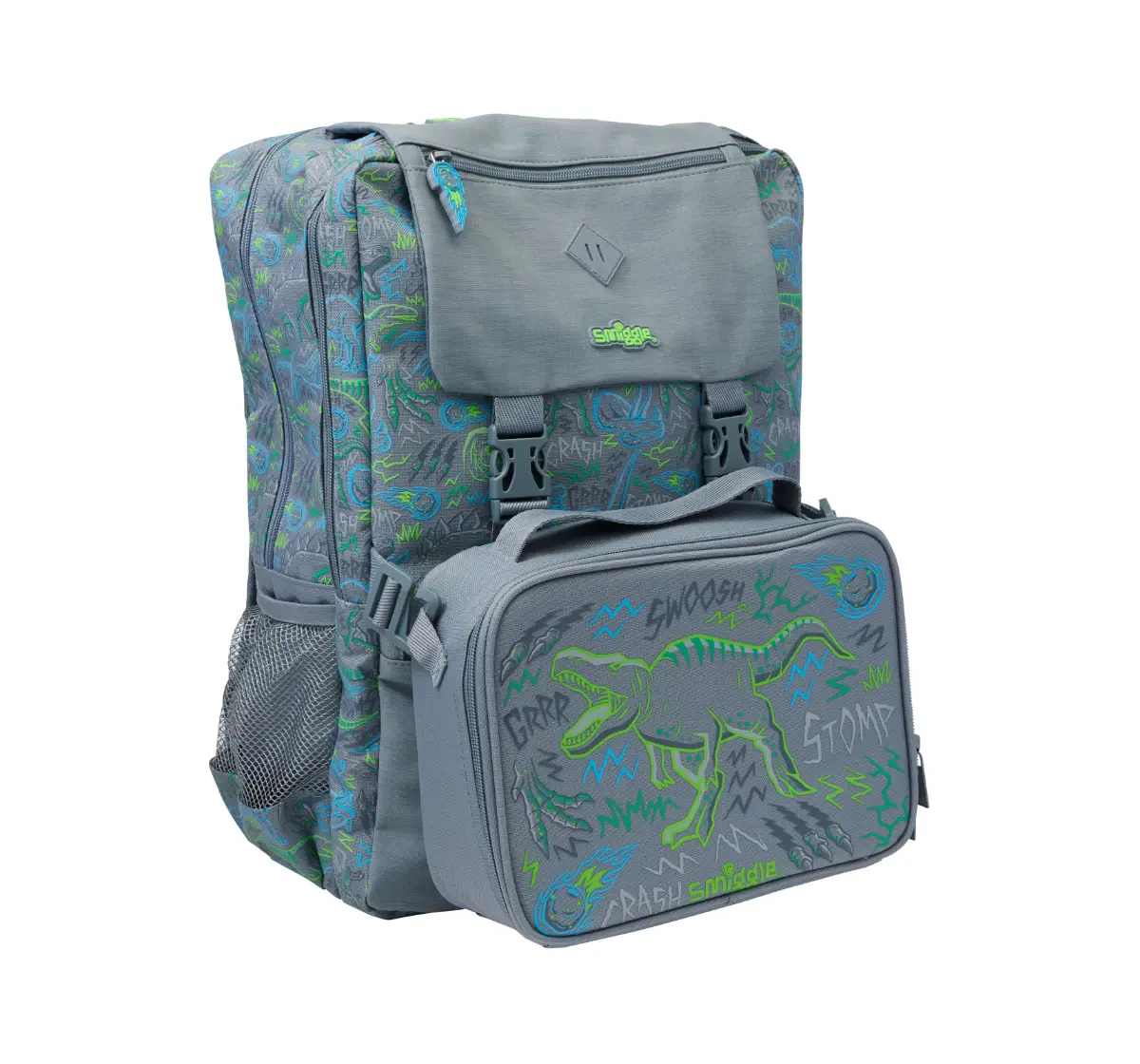 Buy Smiggle Super Charge Attach Foldover 18 inches Backpack Grey, 3Y ...