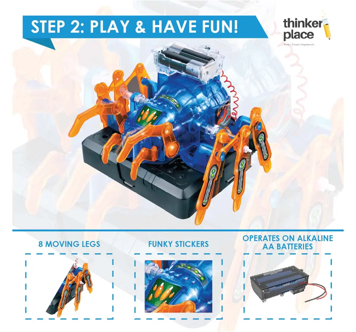 Buy Thinkerplace DIY Robotic Spider, Educational Toys, 8Y+ Online | Hamleys India