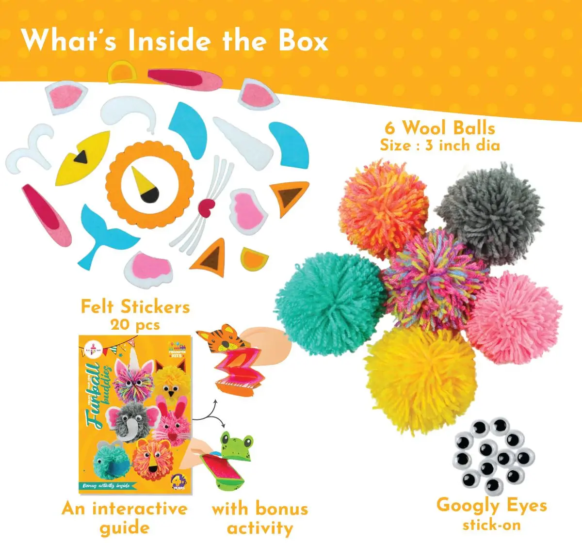 Buy Kalakaram Furball Buddies DIY Kits 4Y+, Multicolor Online | Hamleys ...