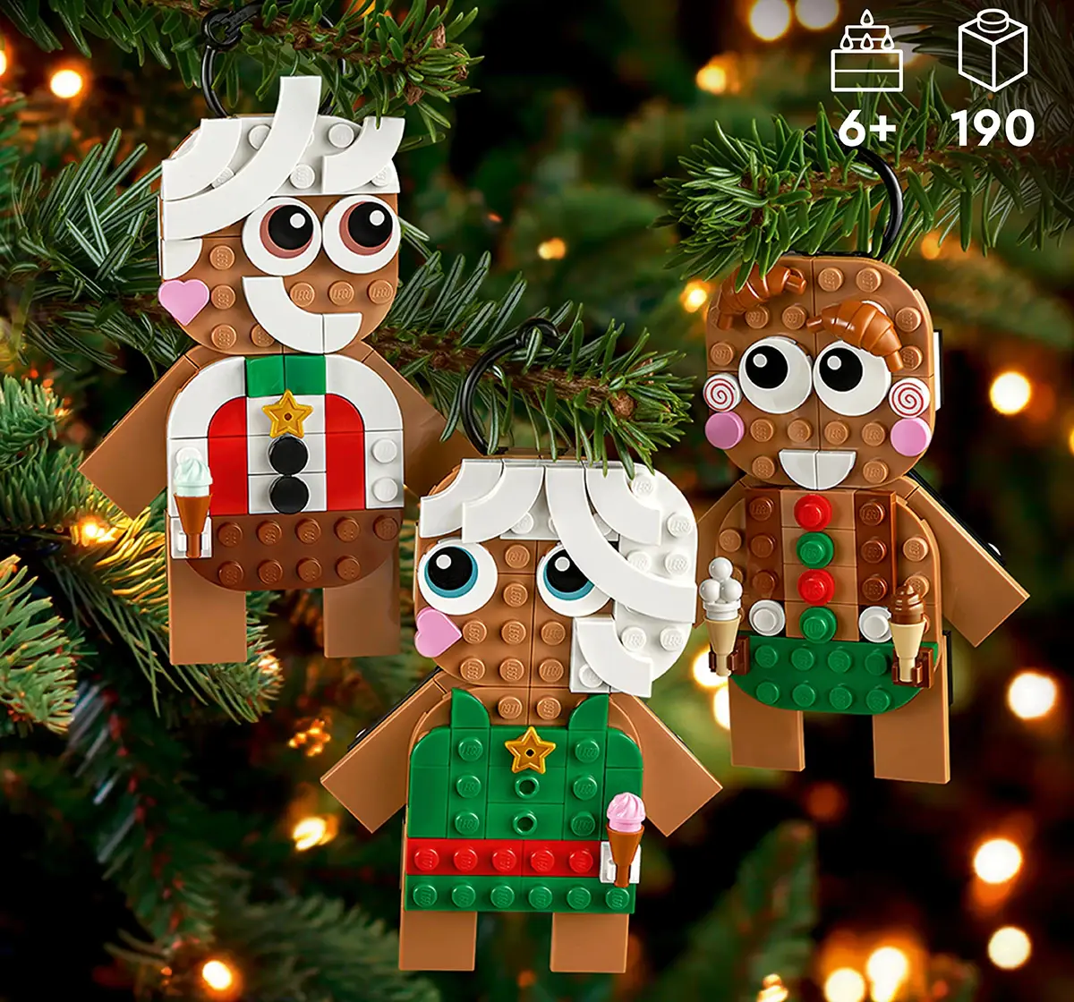 Buy LEGO Gingerbread Ornaments Christmas Decor 40642 (190 Pieces), 6Y ...