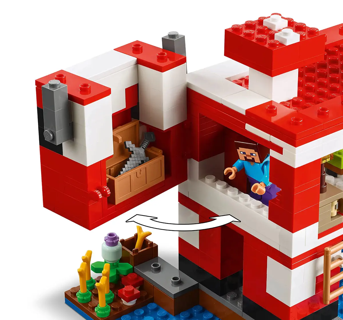 Buy LEGO Minecraft The Mooshroom House Island Gamer Kit Toy for Kids ...