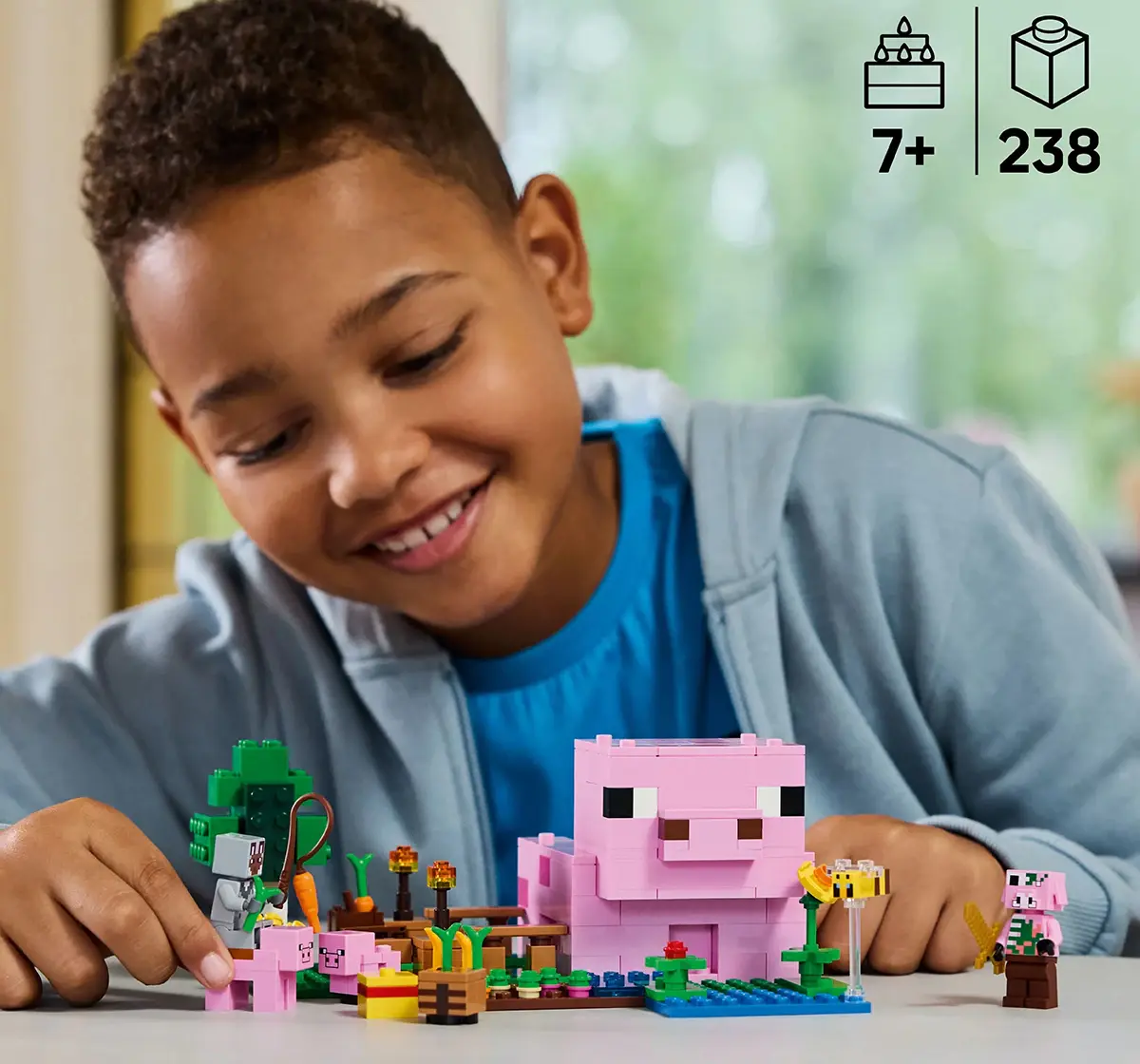 Buy LEGO Minecraft The Baby Pig House Gamer Building Toy Animal Set for ...