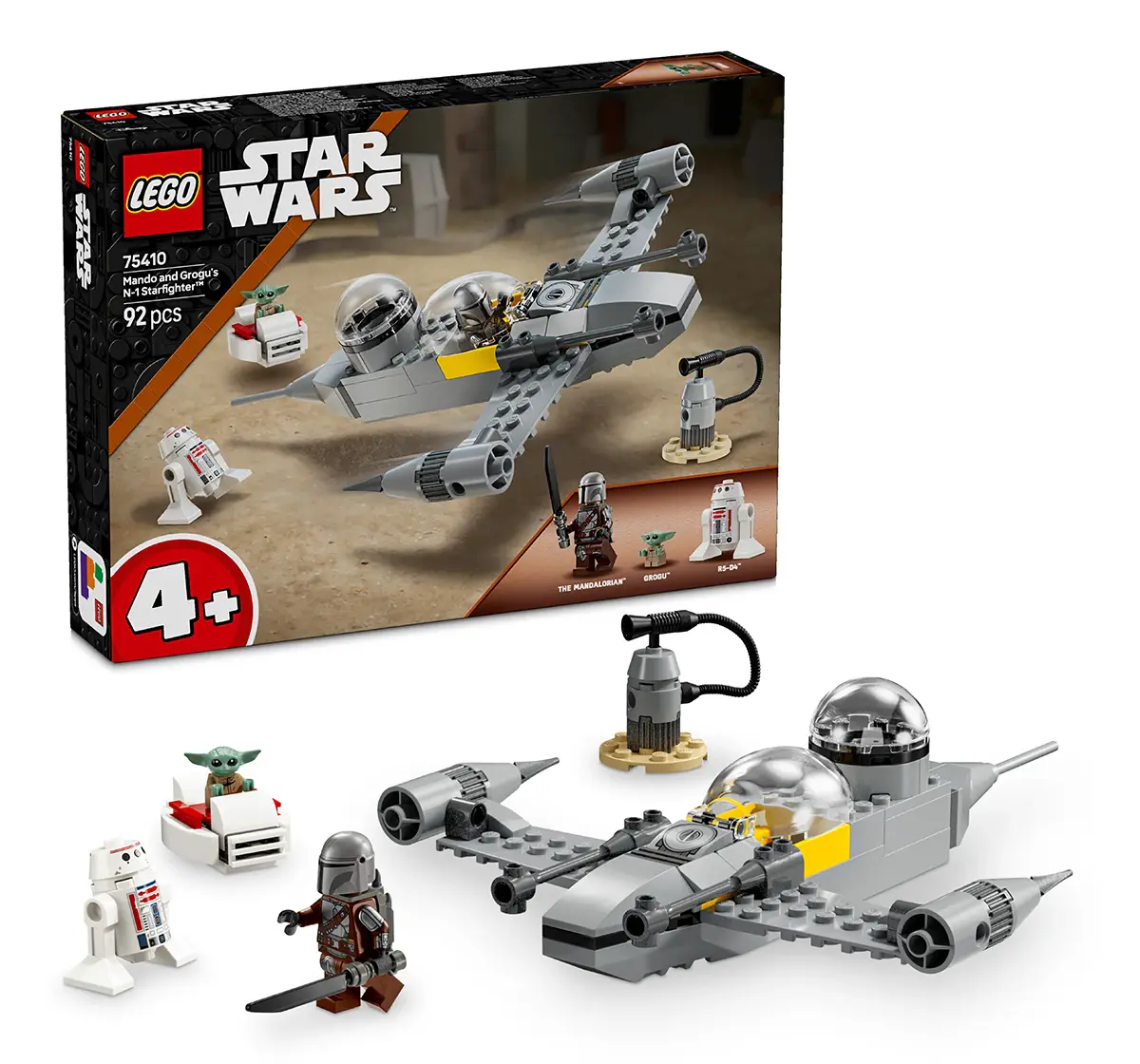 Buy LEGO Star Wars Mando And Grogu's N-1 Starfighter Building Toy 75410 ...