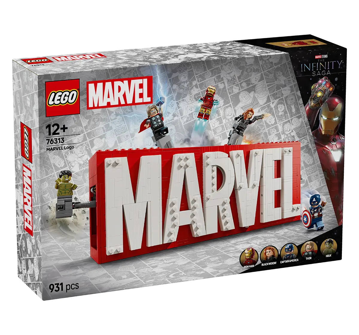 Buy LEGO Marvel: Marvel Logo & Minifigures Collectible, Buildable Set ...