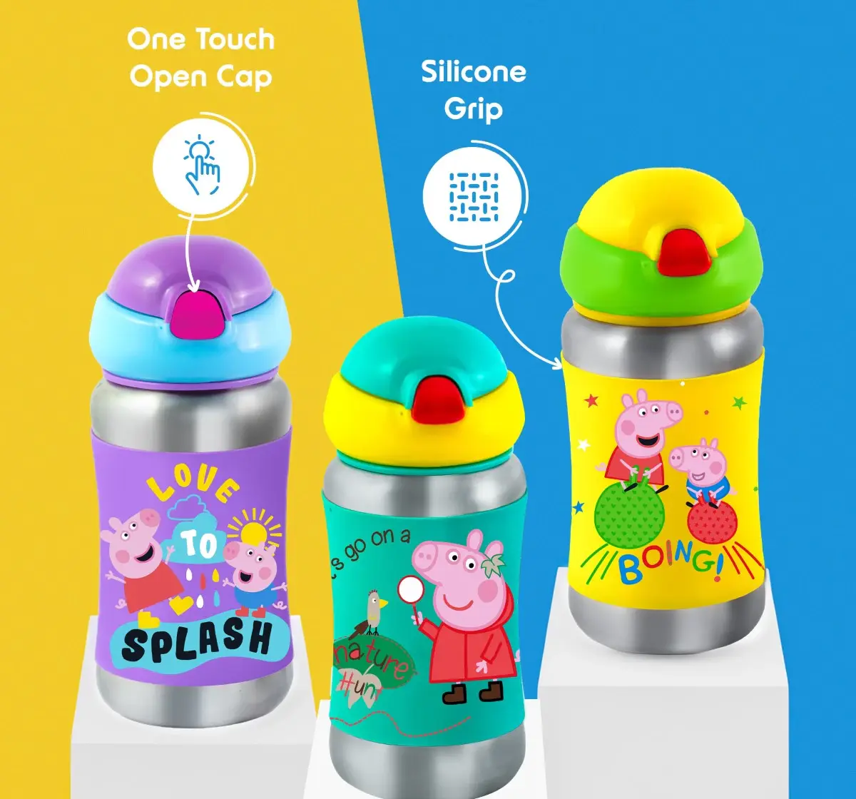 Buy Rabitat Peppa Steelplay Leak Proof Bottle - Hop On, 2Y+ Online ...