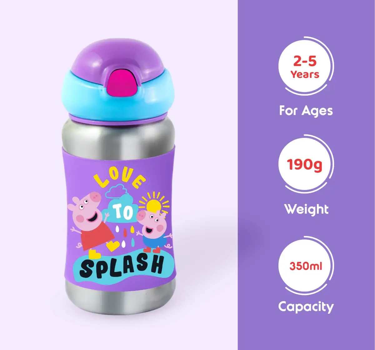 Buy Rabitat Peppa Steelplay Leak Proof Bottle - Rainy Day, 2Y+ Online ...