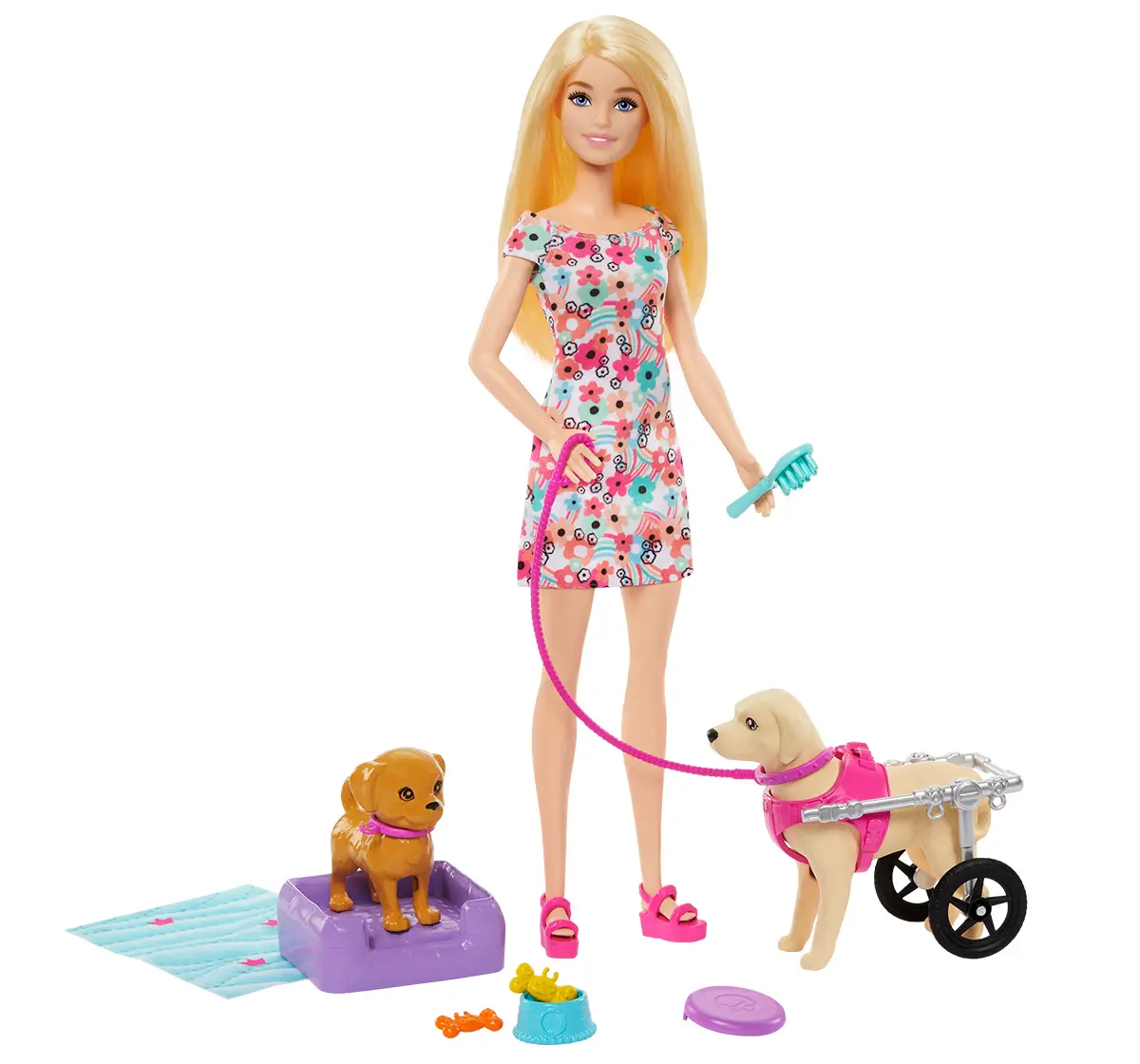 Buy Barbie Walk and Wheel Barbie & Puppy Duo, 3Y+, Multicolour Online ...