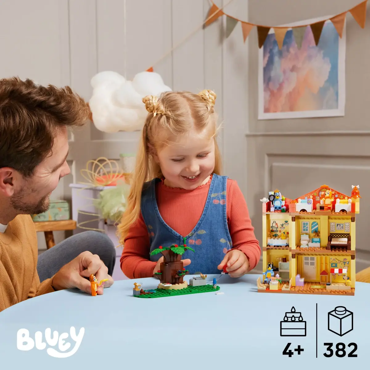 LEGO Bluey: Bluey’s Family House Playset,Home-Building Kit 11203 for 4Y+