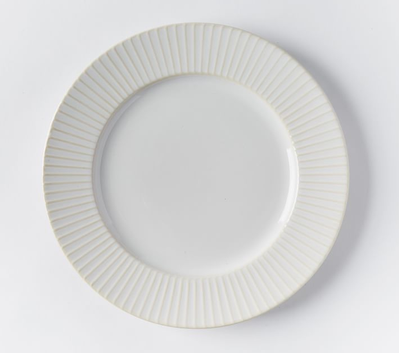 Textured White Lines Stoneware Dinnerware , Set of 4