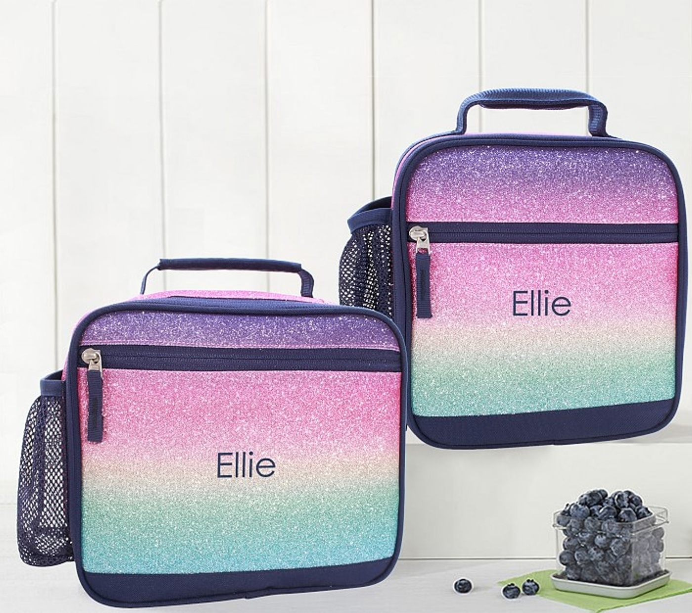 Mackenzie Rainbow Ombre Sparkle Glitter Lunch Boxes