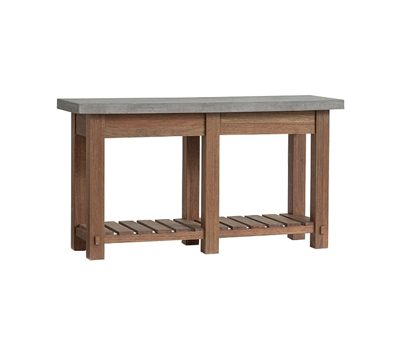 Abbott Indoor-Outdoor Concrete Acacia Console Table- Brown