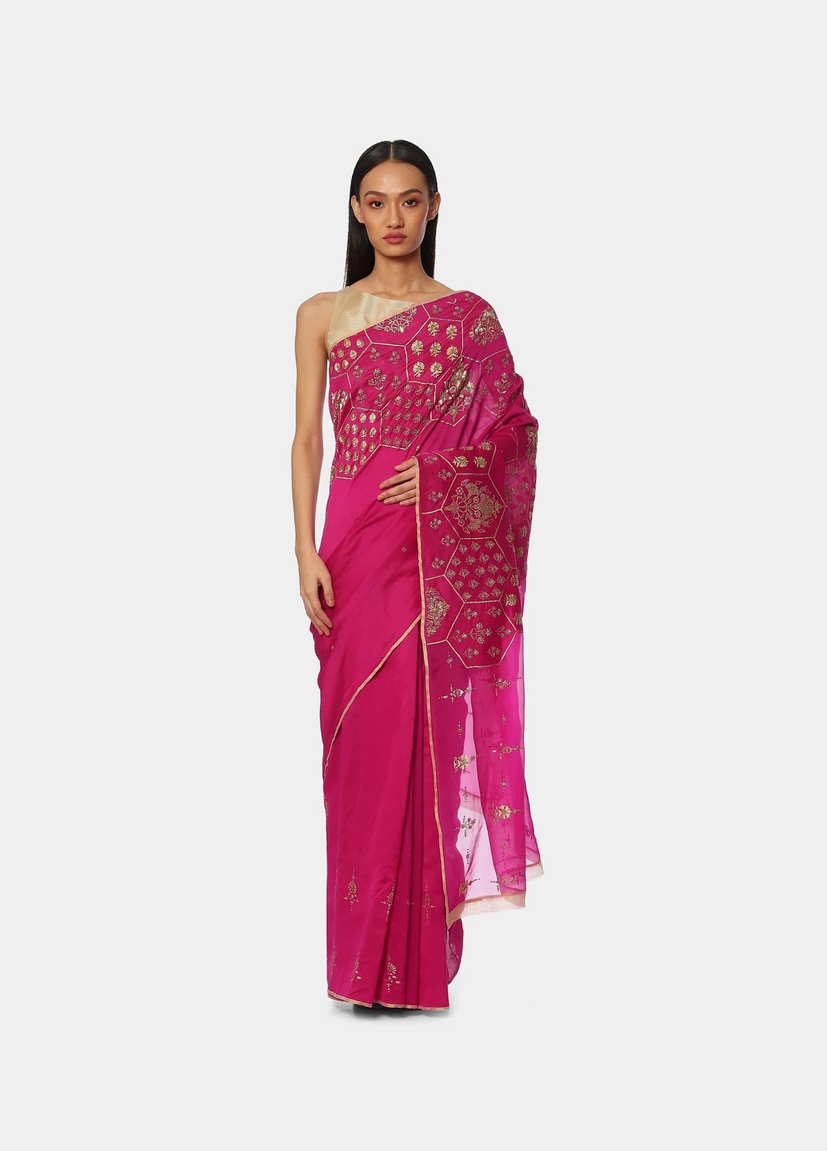The Chanderi Cherry Sari