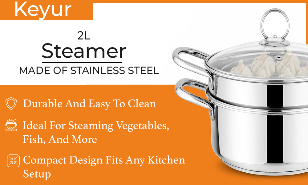Buy Keyur Essentials 18 CM Induction Bottom Steamer/Modak/Momo Maker ...