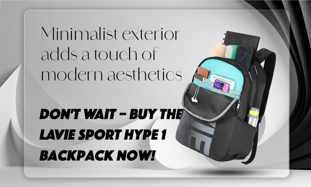 Buy Lavie Sport Backpack Hype 1 Black, 36 litres bag, 3 compartments ...