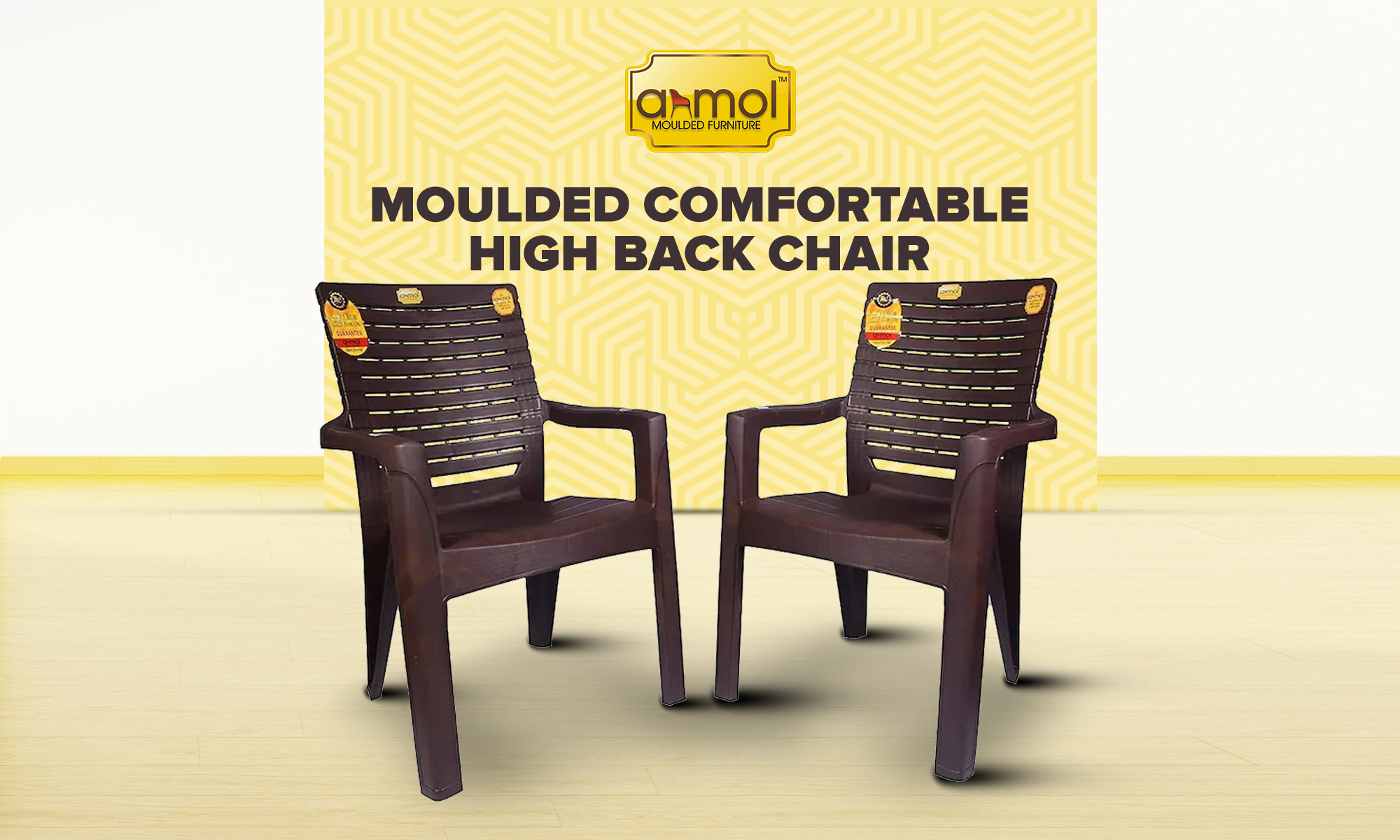 Buy Anmol Moulded Comfortable high Back Chair Heavy Structure Weight ...