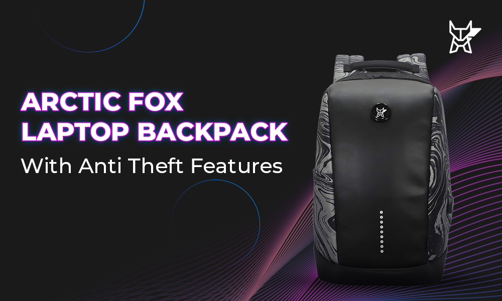 Buy Arctic Fox Anti Theft Laptop Backpack Slope Marble Black Polyester ...