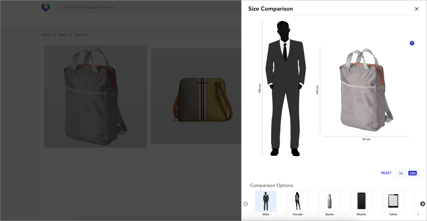Using Size Comparison Extension | Fynd Platform Help Center