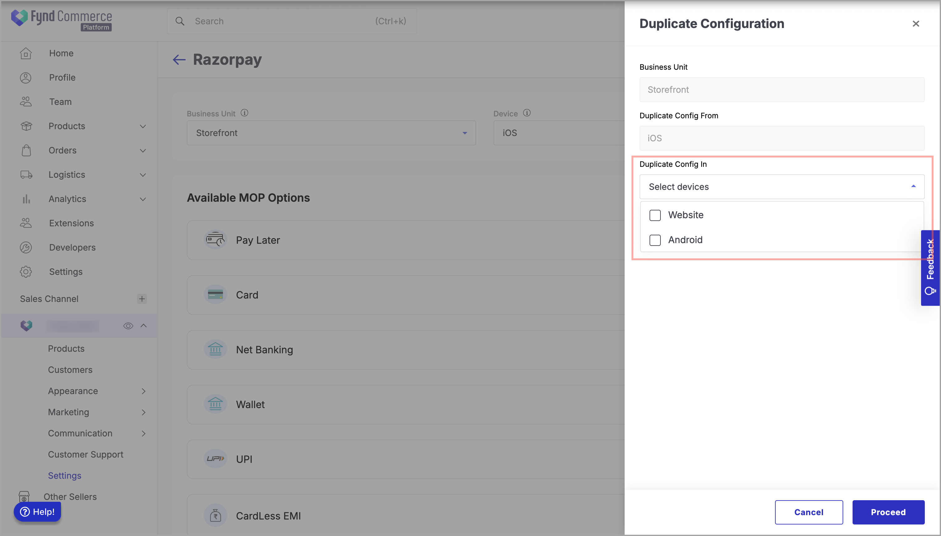 Duplicate Config | Fynd Commerce