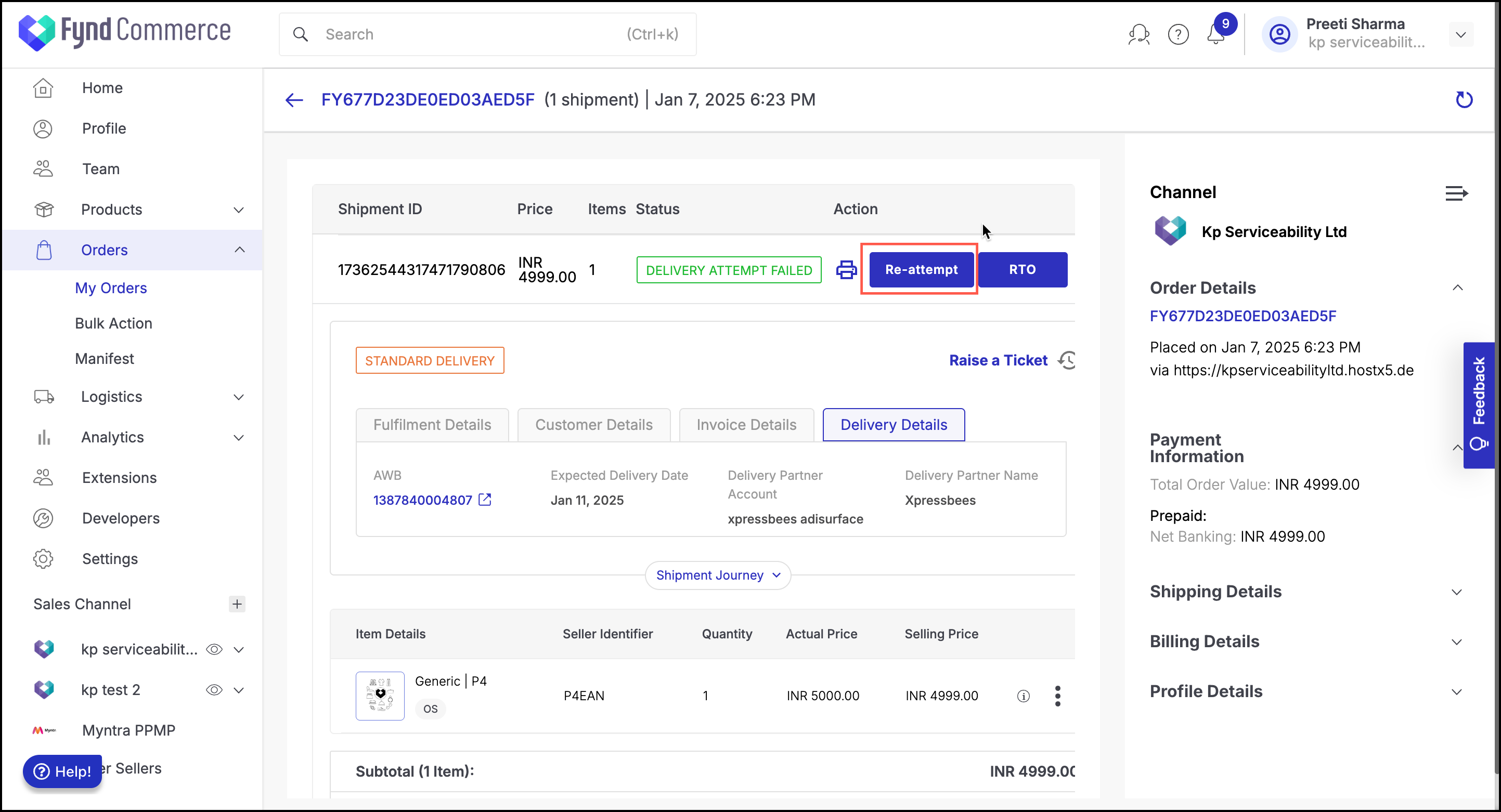 Non-Delivery Report | Fynd Commerce