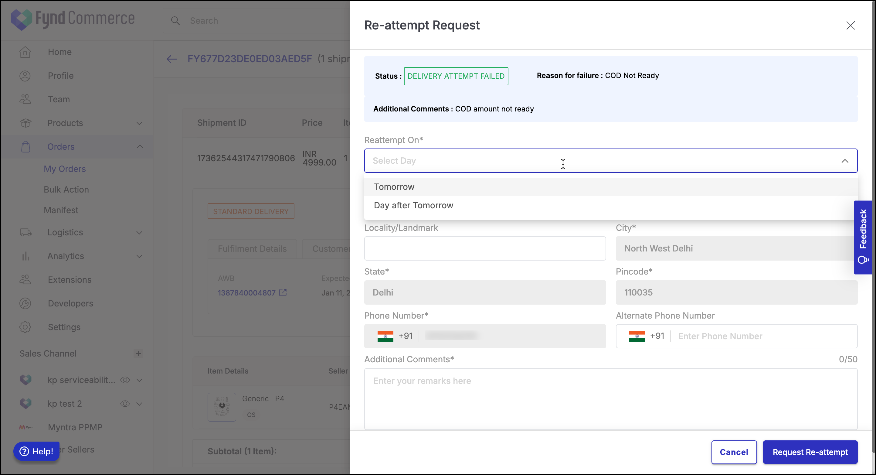 Non-Delivery Report | Fynd Commerce