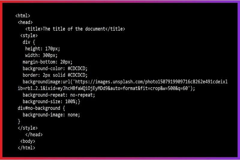 How to Remove Background Image in HTML