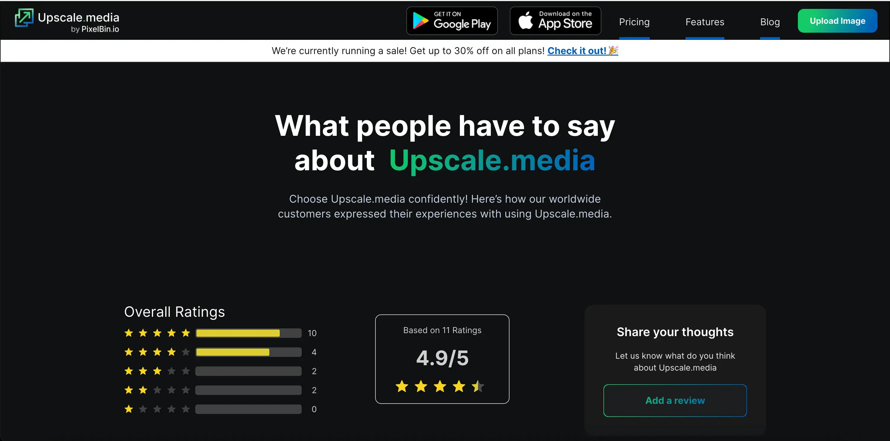 Customer Reviews for Image Upscaling Tool- Upscale.media