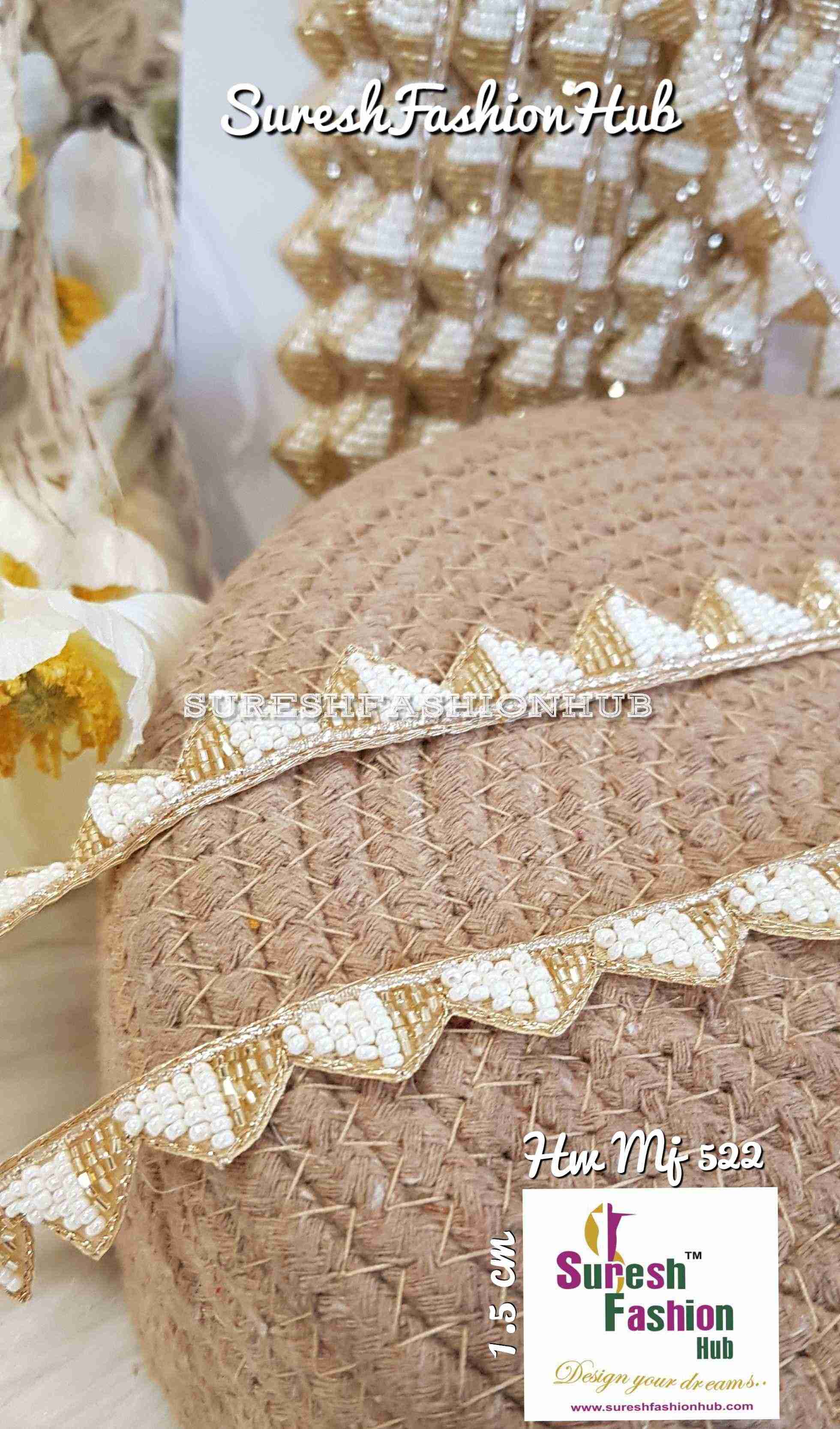 Dual Colored Triangular Handwork Trim by Suresh Fashion Hub India ...