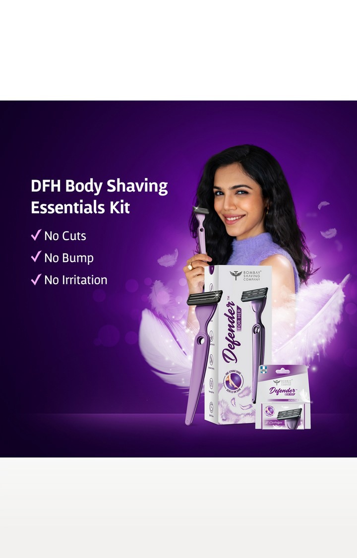 Defender For Her Women's Razor & Pack of 2 Sensitive Cartridges Combo