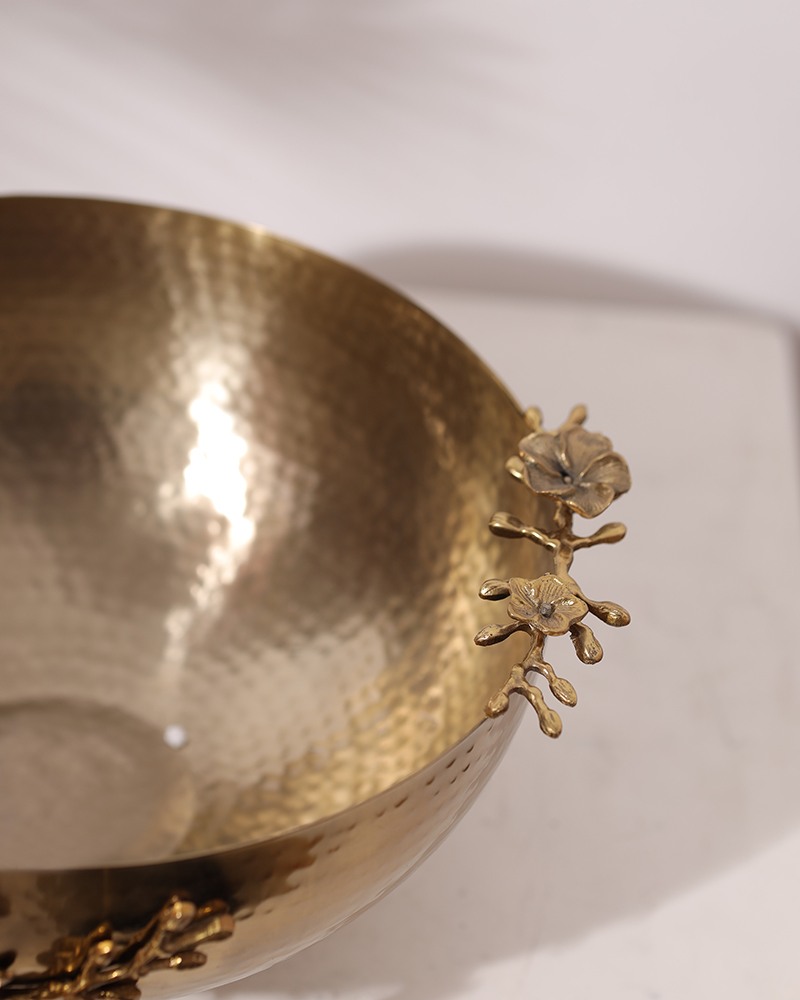 Order Happiness Gold Metal Snack Bowl Platter For Serving, Table Top ...