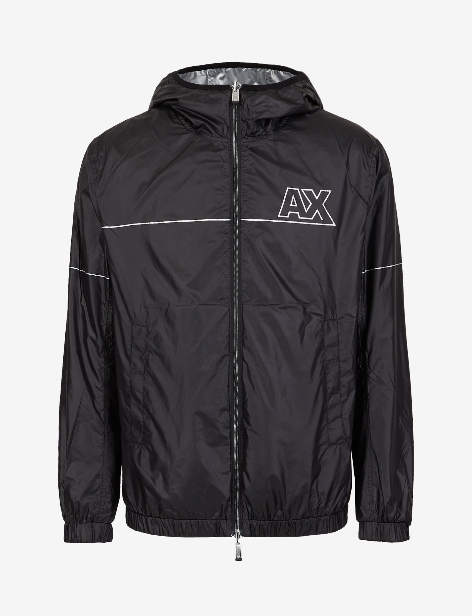 Metallic Effect Zip-Front Jacket with Hood