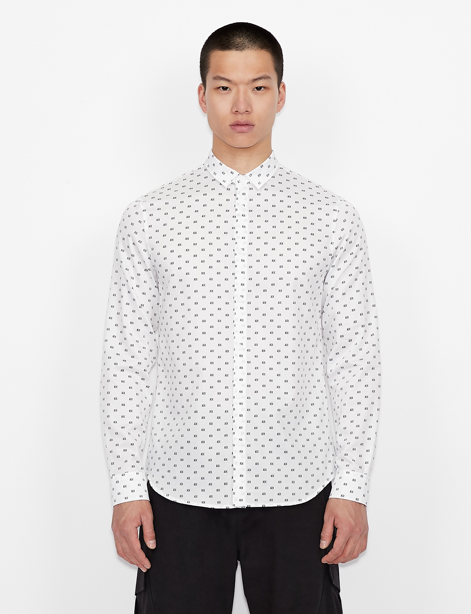Micro Logo-Print Regular Fit Shirt