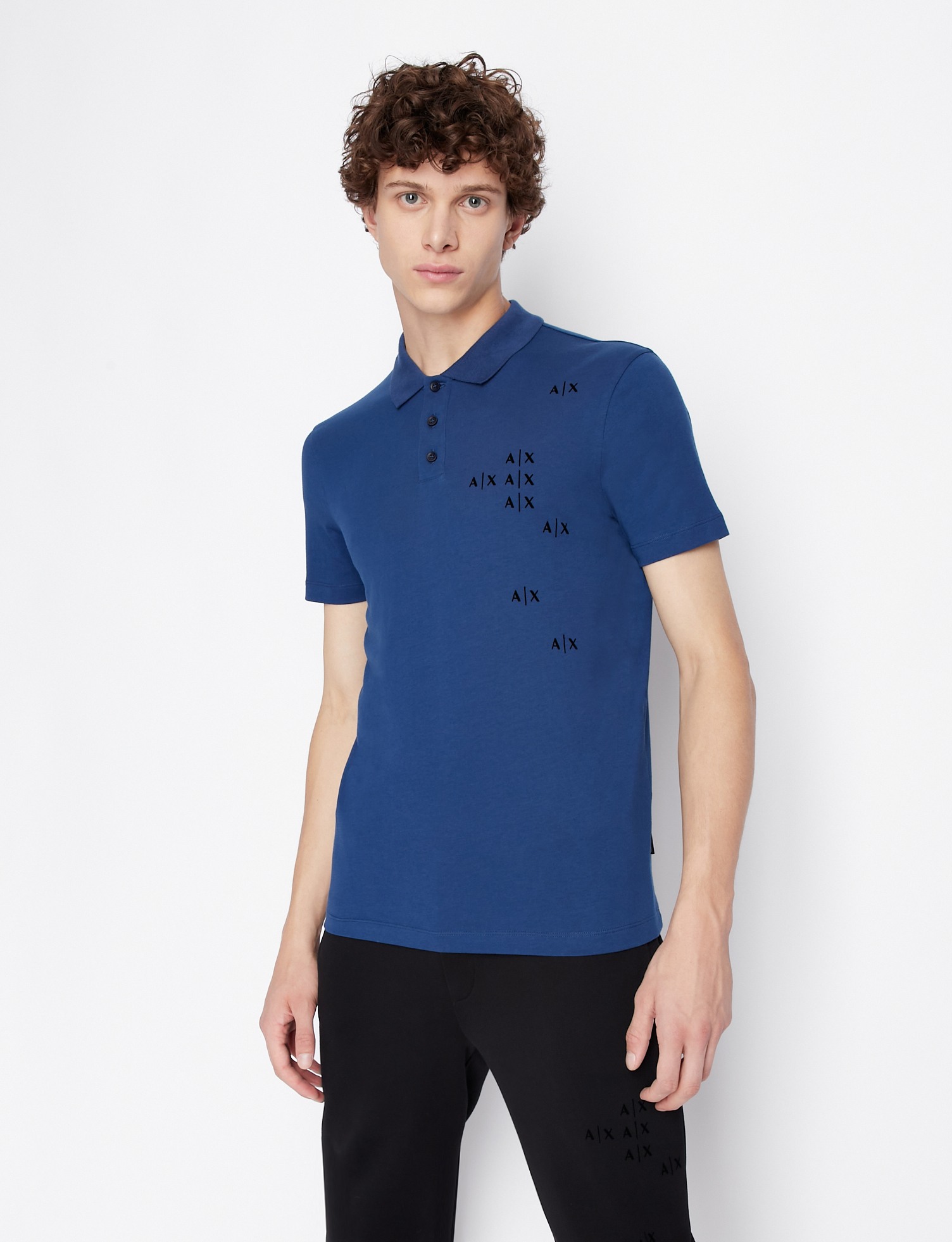 Flocked Logo Organic Cotton Regular Fit Polo T-Shirt