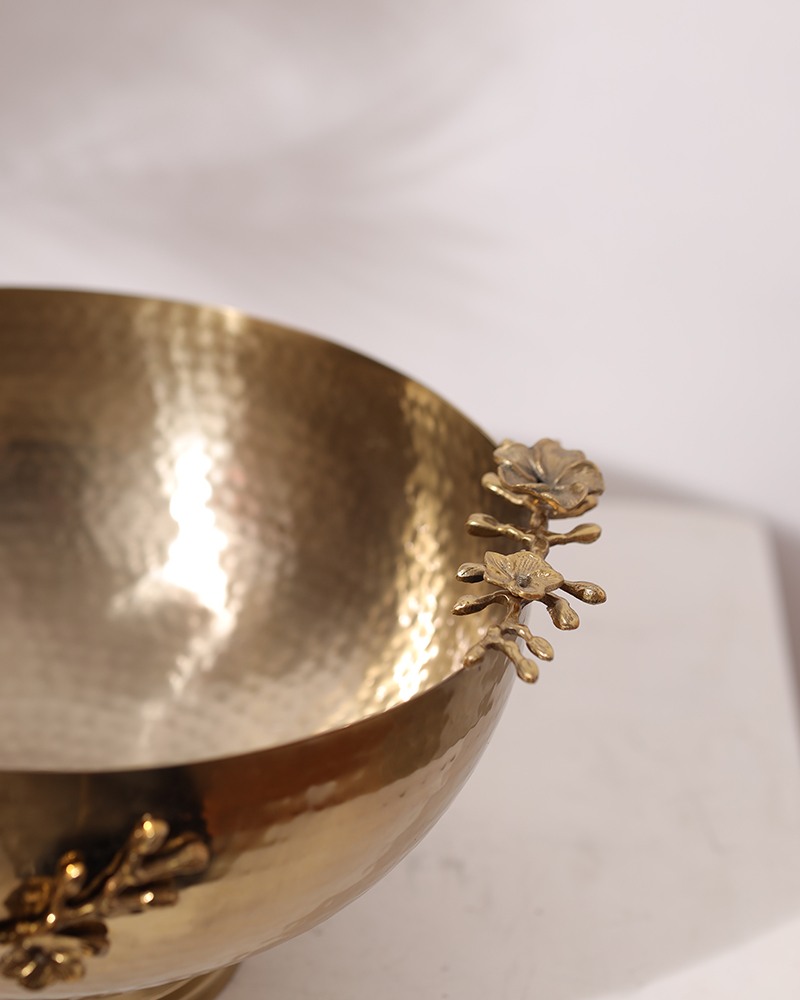 Order Happiness Gold Metal Snack Bowl Platter For Serving, Table Top ...