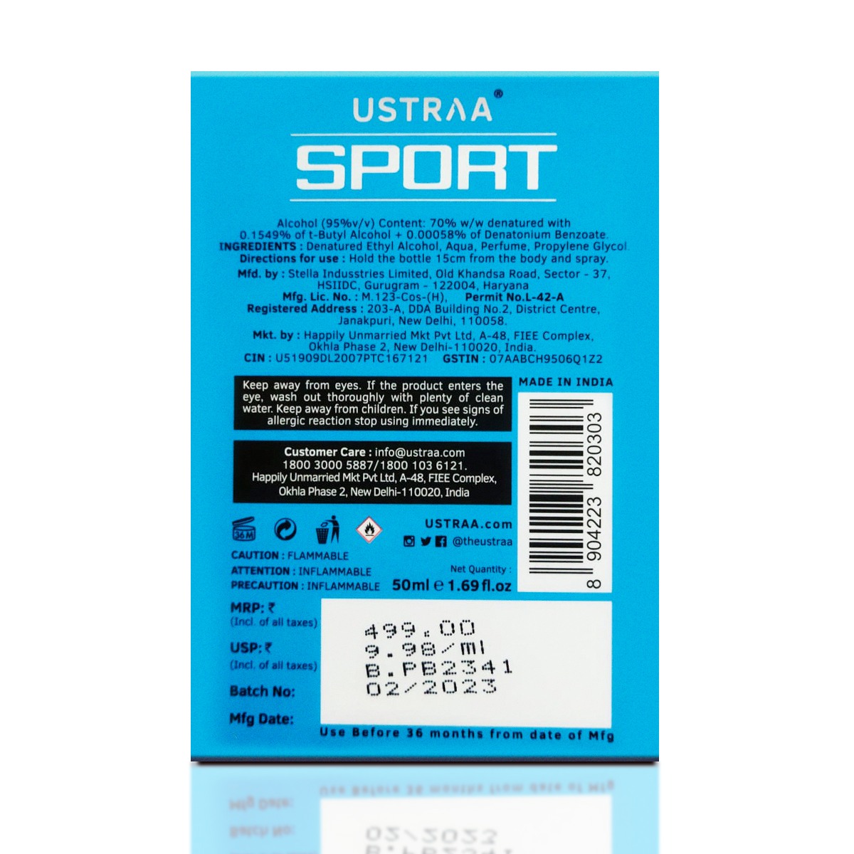 Ustraa Sport EDT 50ml - Perfume for Men