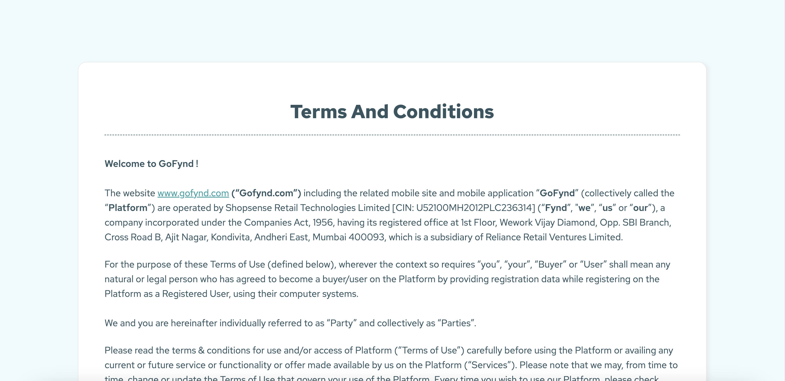 Terms And Conditions