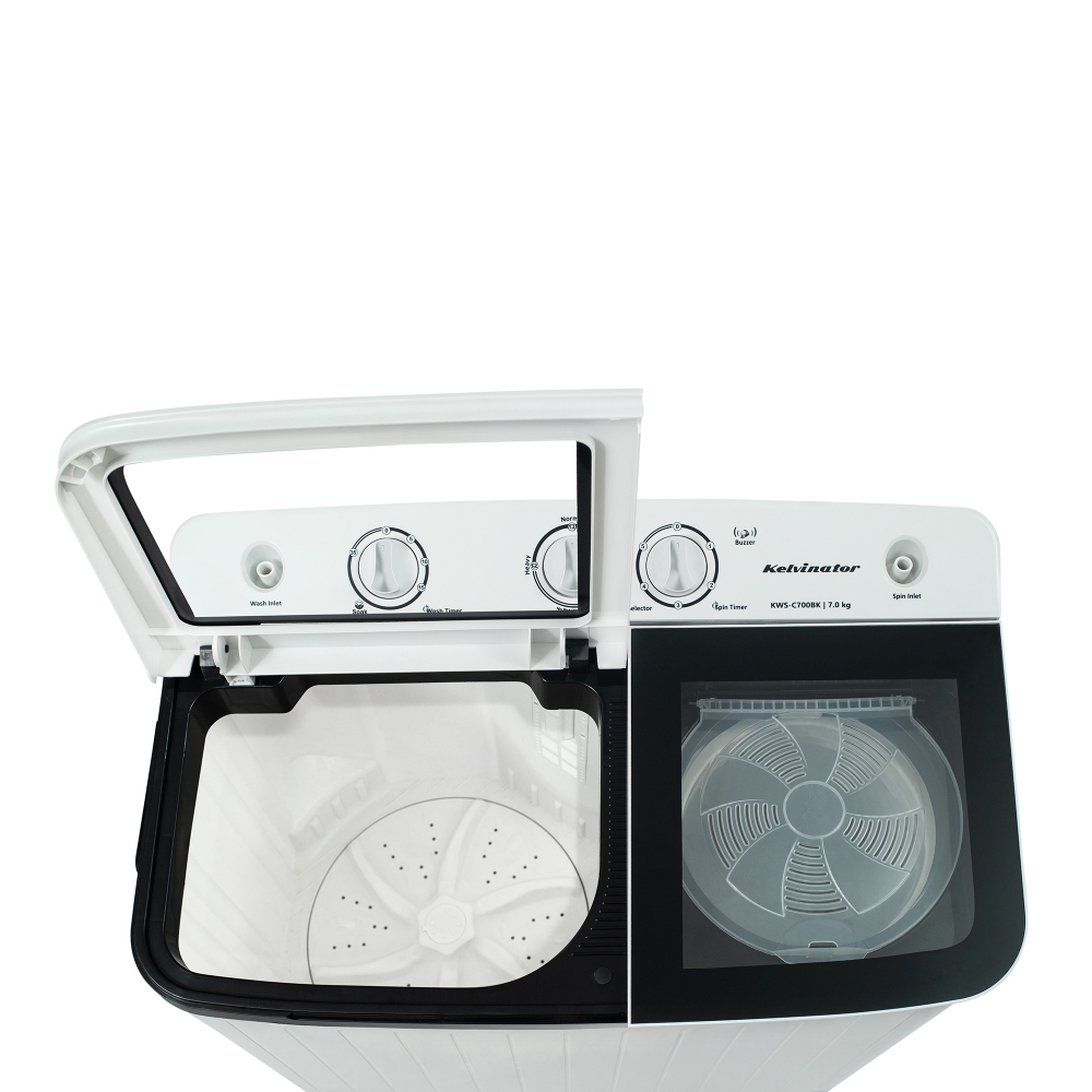 Kelvinator 7.0 Kg Top Load Semi-Automatic Washing Machine, KWS-C700BK ...