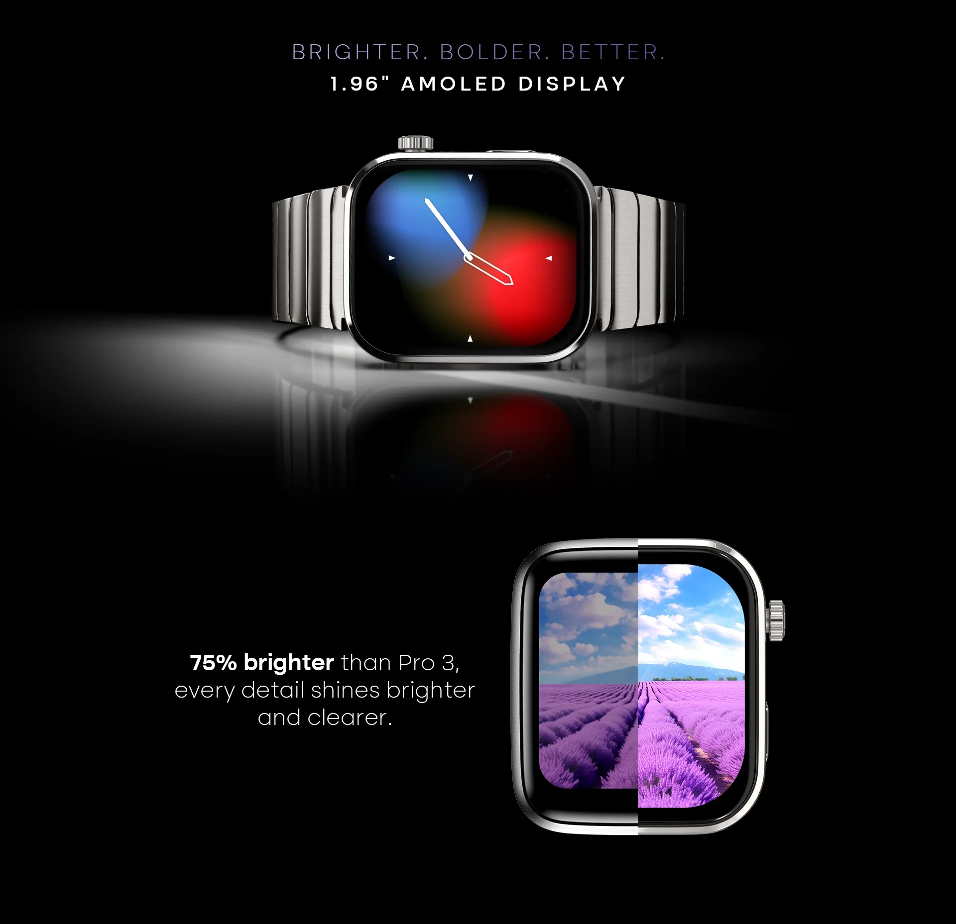 Noise ColorFit Pro 6 Max Smartwatch, Blue Titanium