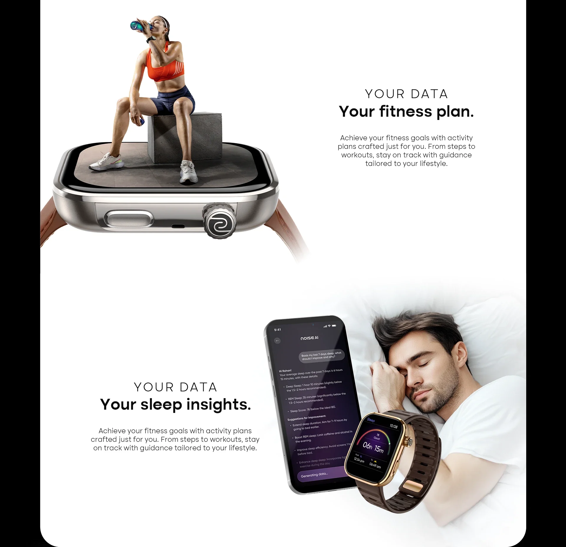 Noise ColorFit Pro 6 Max Smartwatch, Blue Titanium