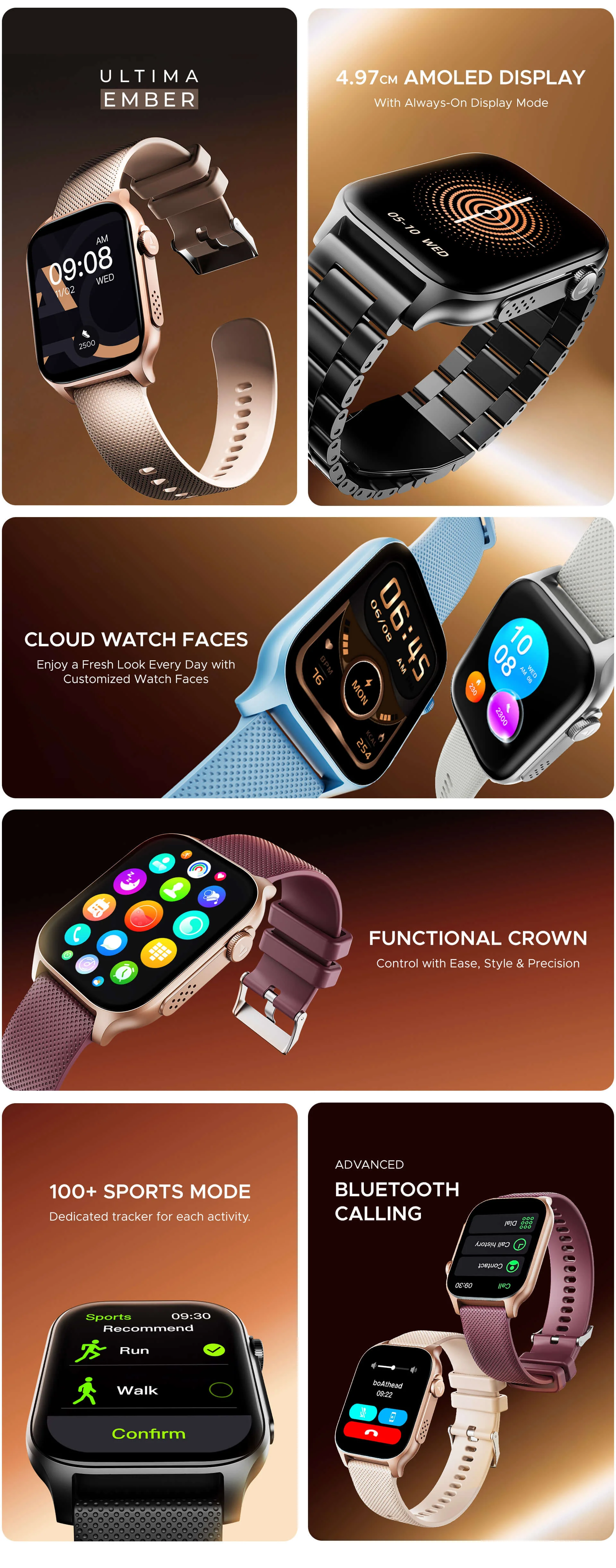 boAt Ultima Ember Smartwatch with 4.97 cm (1.96 inch) AMOLED Display ...