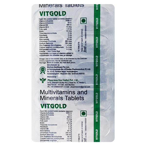 VITGOLD Tablet 10's Price, Uses, Side effects, Substitutes | Netmeds
