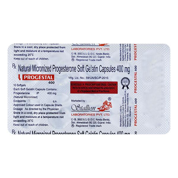 Buy PROGESTAL 400 Capsule 10's Online at Upto 25% OFF | Netmeds
