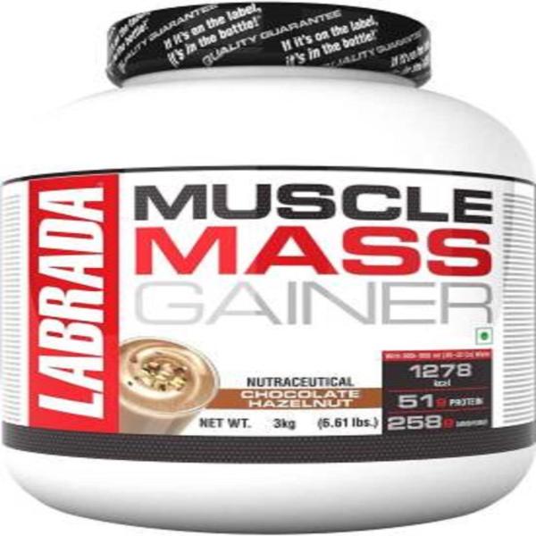 Buy Labrada Muscle Mass Gainer Powder - Chocolate Hazelnut 3 kg Online ...