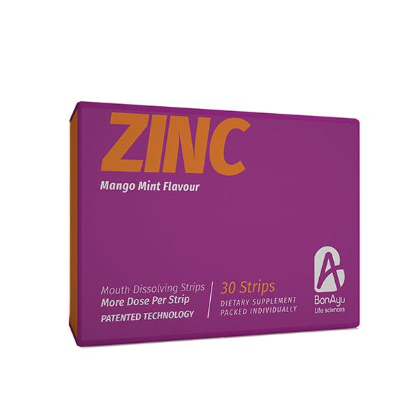Buy BonAyu Zinc Mouth Dissolving Strips - Mango 30's Online at Best ...
