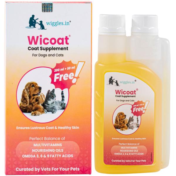 Wiggles Wicoat Dog Skin Coat Supplement Syrup 250 ml Online at Best ...