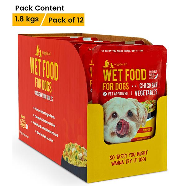 Wiggles Wet Dog Food Chicken Vegetable Gravy Puppy Adult Senior Pets ...
