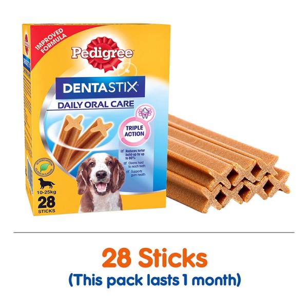 Pedigree DentaStix Sticks for Dogs (10-25 kg) 28's